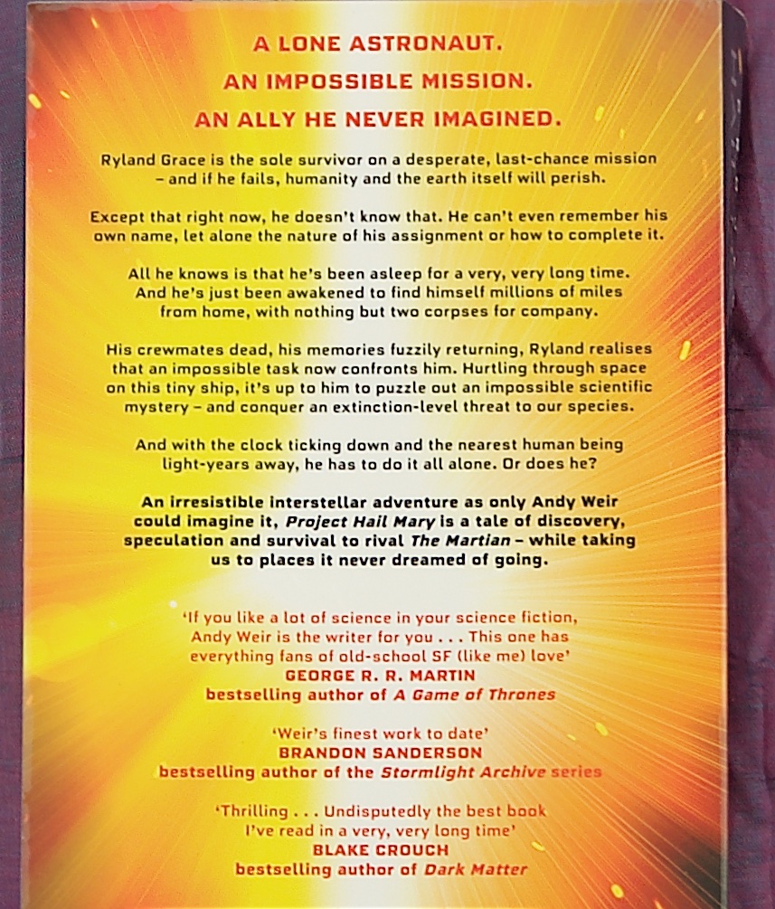 Project Hail Mary, by Andy Weir – Baffled Bear Books